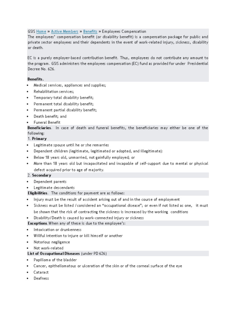 Ecc Gsis Sss | PDF | Pension | Employment