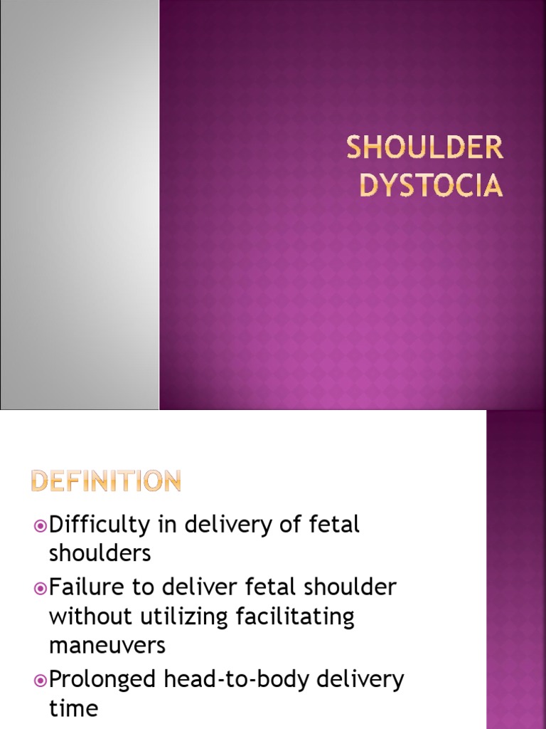 Shoulder Dystocia | PDF | Childbirth | Anatomical Terms Of Motion