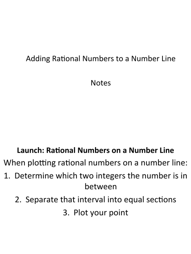Plotting Rational Numbers on a Number Line | PDF | Science ...