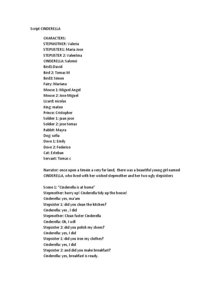 Script Cinderella | PDF | Cinderella | Leisure