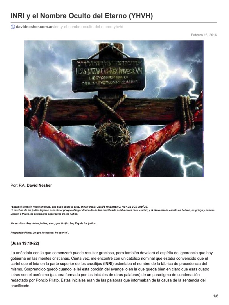 INRI y YHVH: Significado Oculto en la Cruz | PDF | Yahvé | Jesús