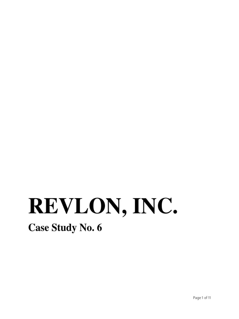 Case Study 6 Revlon, Inc. | PDF | Cosmetics | Equity (Finance)