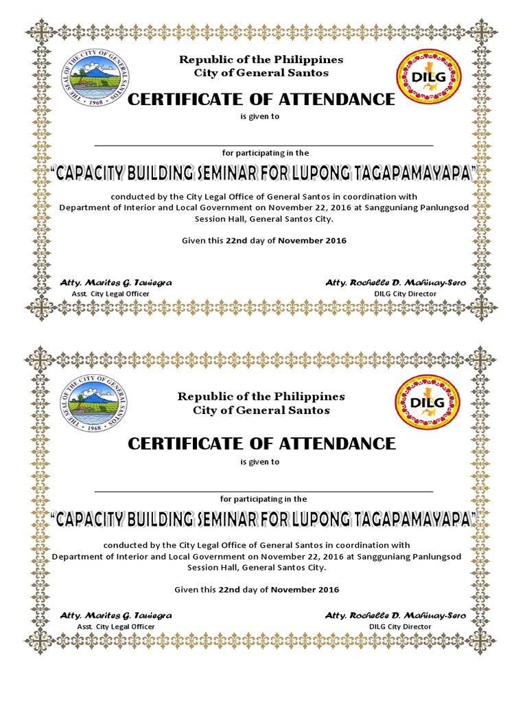 Certificate Lupon | PDF
