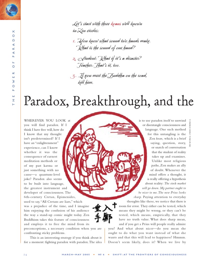 Paradox Breakthrough and The Zen Koan (John Tarrant) | PDF | Kōan ...