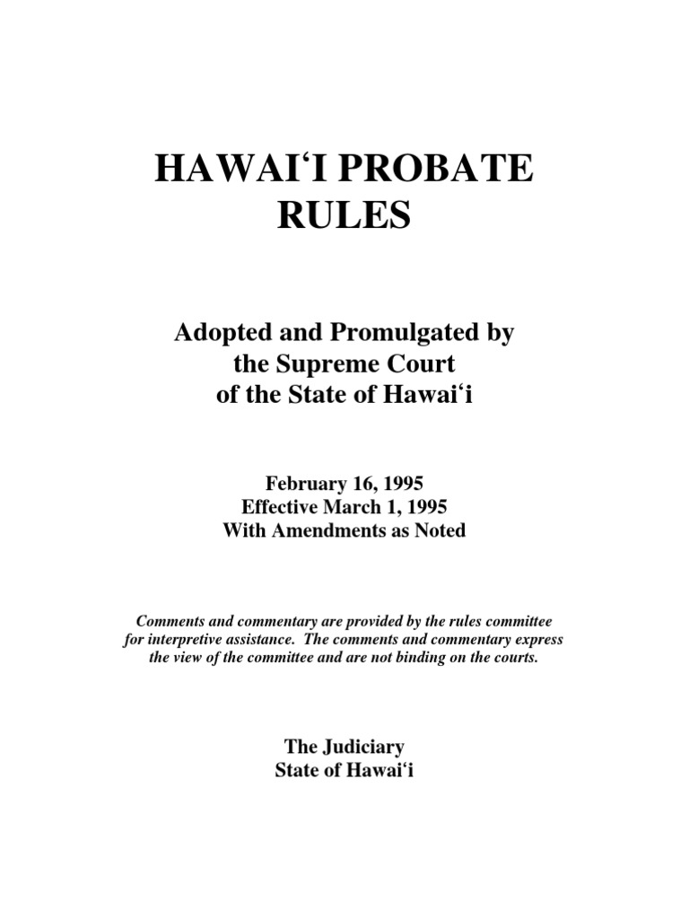 Hawaii Probate Rules | PDF | Trust Law | Pleading