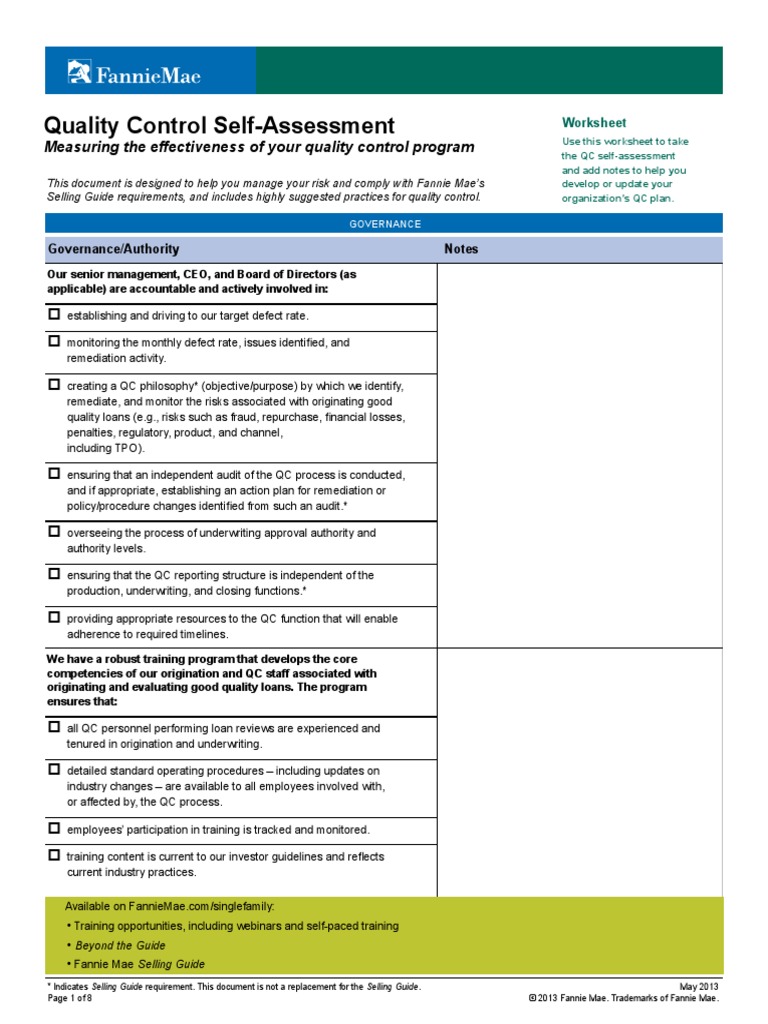 Quality Control Self-Assessment: Measuring The Effectiveness of Your ...