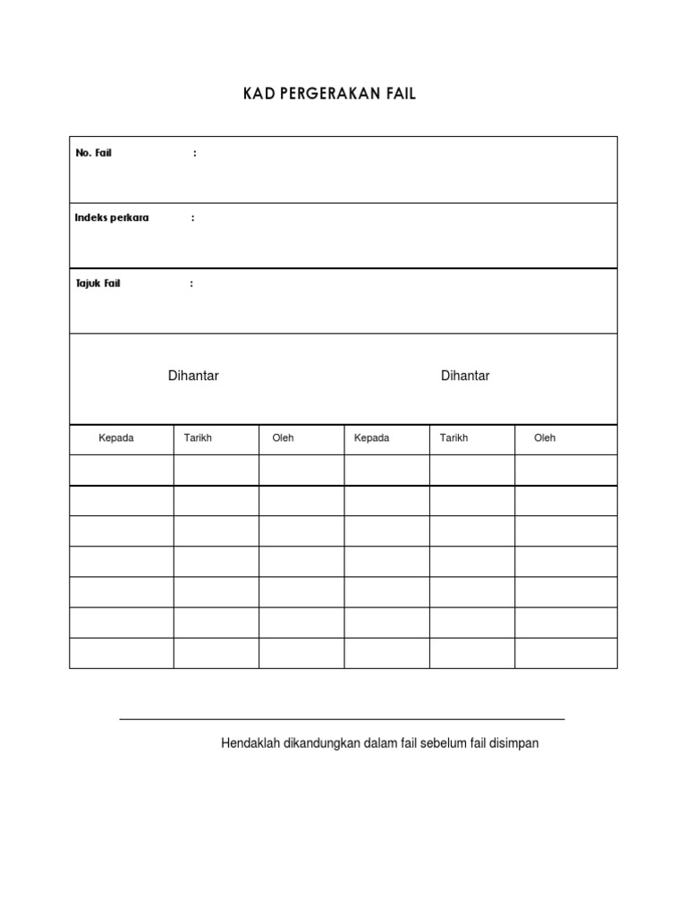 Kad Pergerakan Fail | PDF