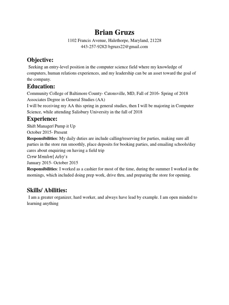 Resume For Csit | PDF