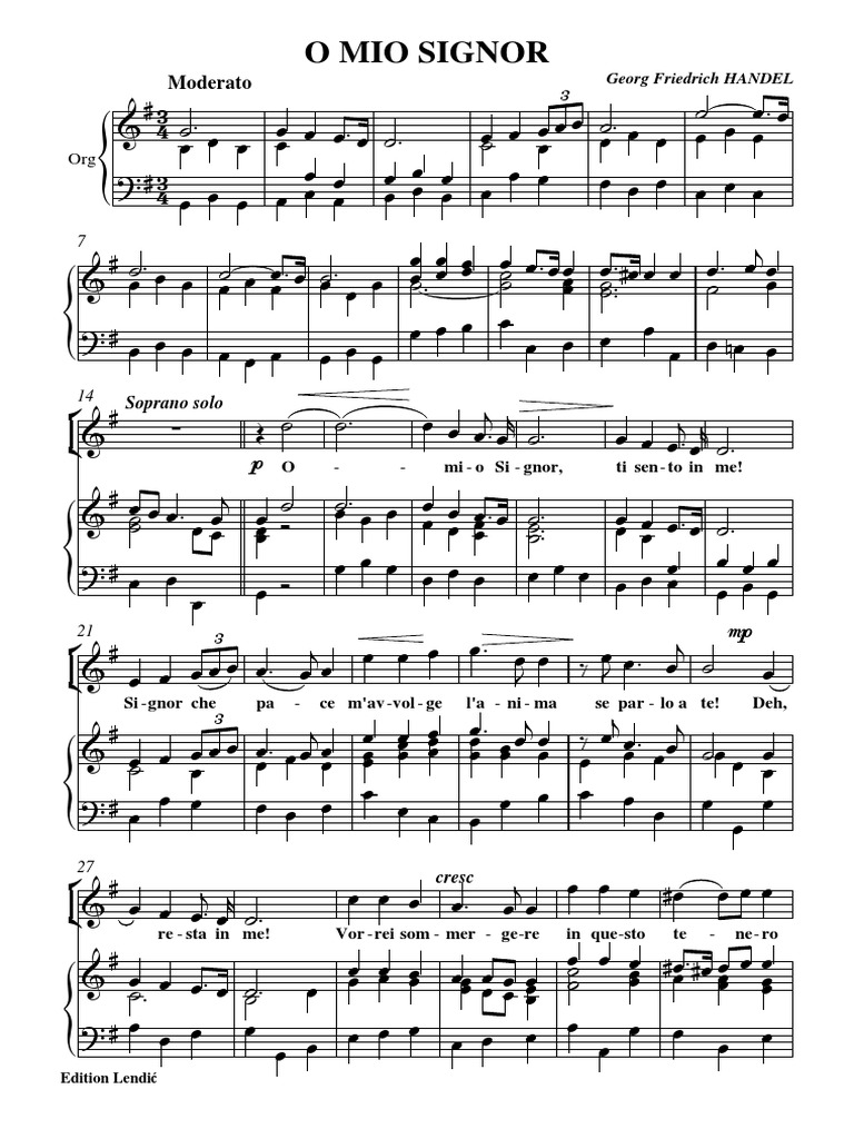 O Mio Signor - Handel Sol Maggiore | PDF
