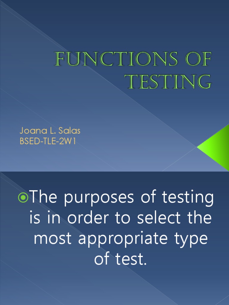 Functions of Testing | PDF