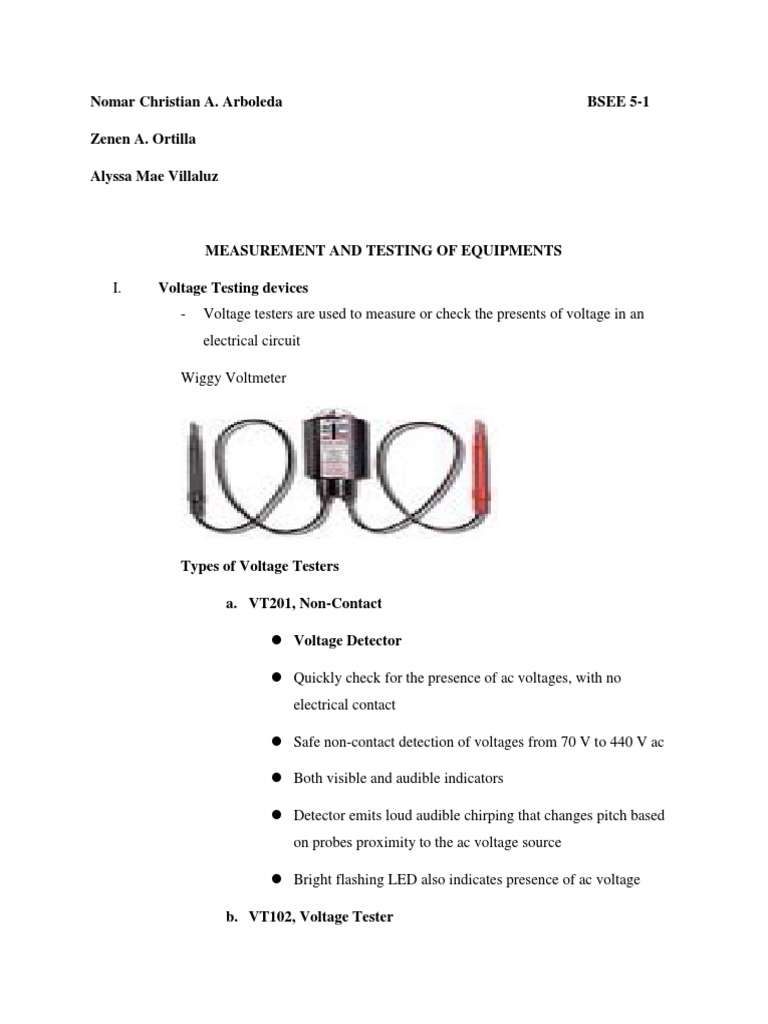 Measuring and Testing Equipments | PDF | Capacitor | Voltage