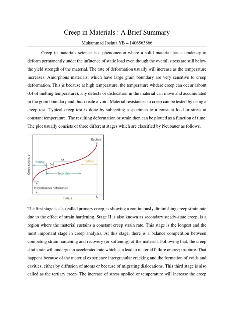 Creep in Materials | PDF | Creep (Deformation) | Deformation (Engineering)