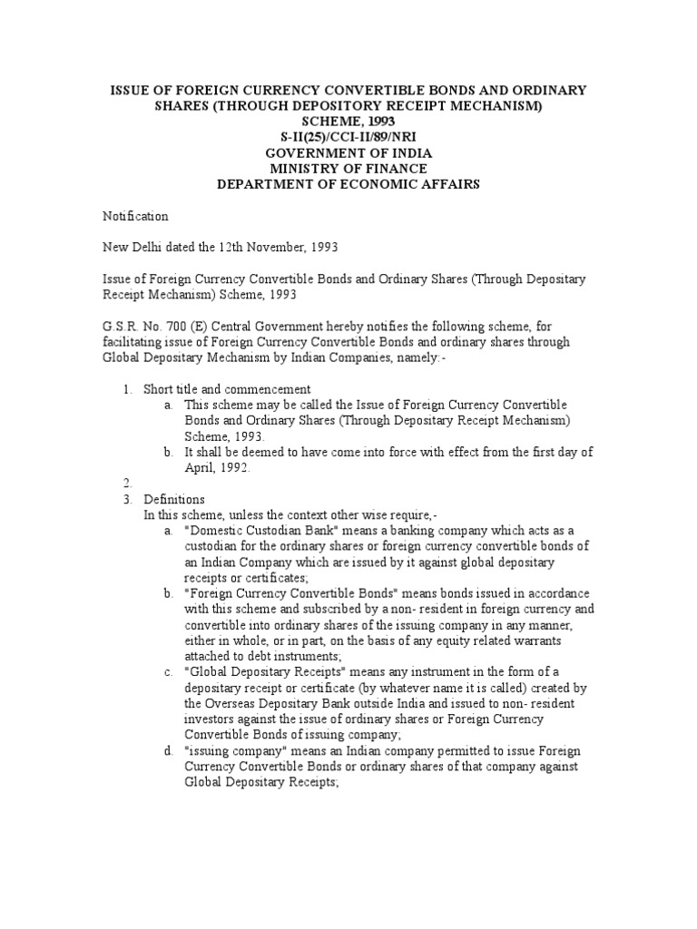 FCCB Scheme India, 1993 Overview | PDF | Capital Gains Tax | American ...
