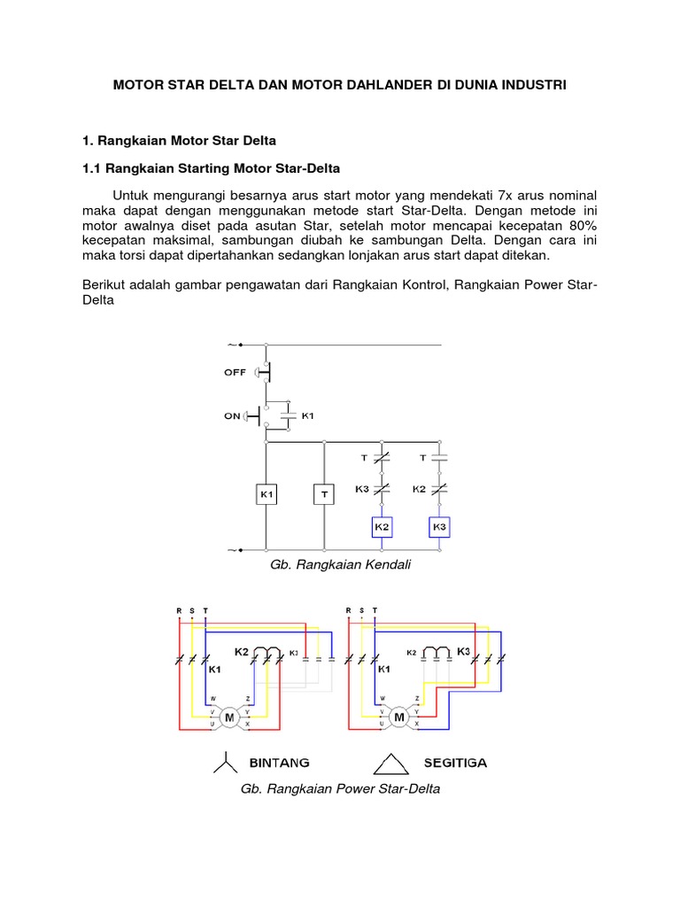 Motor Star Delta Dan Motor Dahlander Di Dunia Industri | PDF
