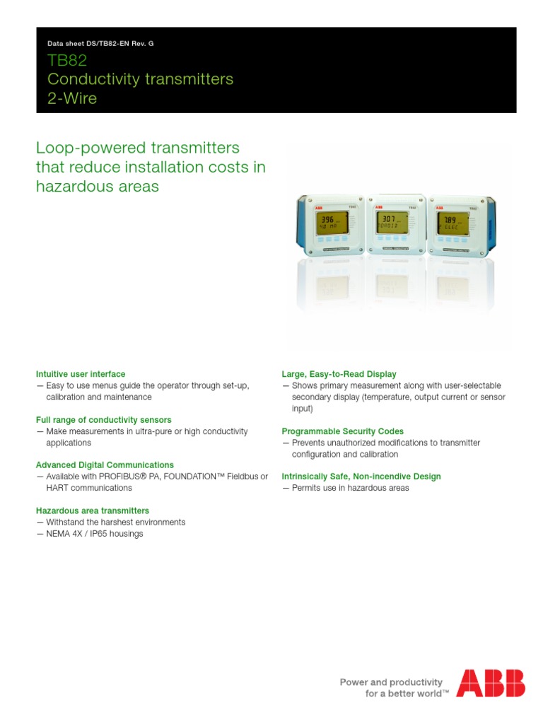 Ds - Tb82-En - G Manual Abb Conductividad | PDF | Calibration | Sensor