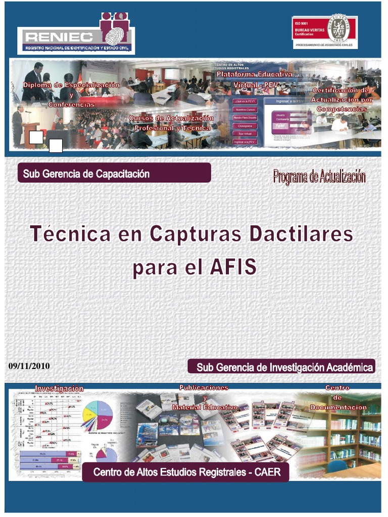 Técnica en Captura Dactilar para El Afis - Diagramado Afisfinal | PDF | Huella dactilar