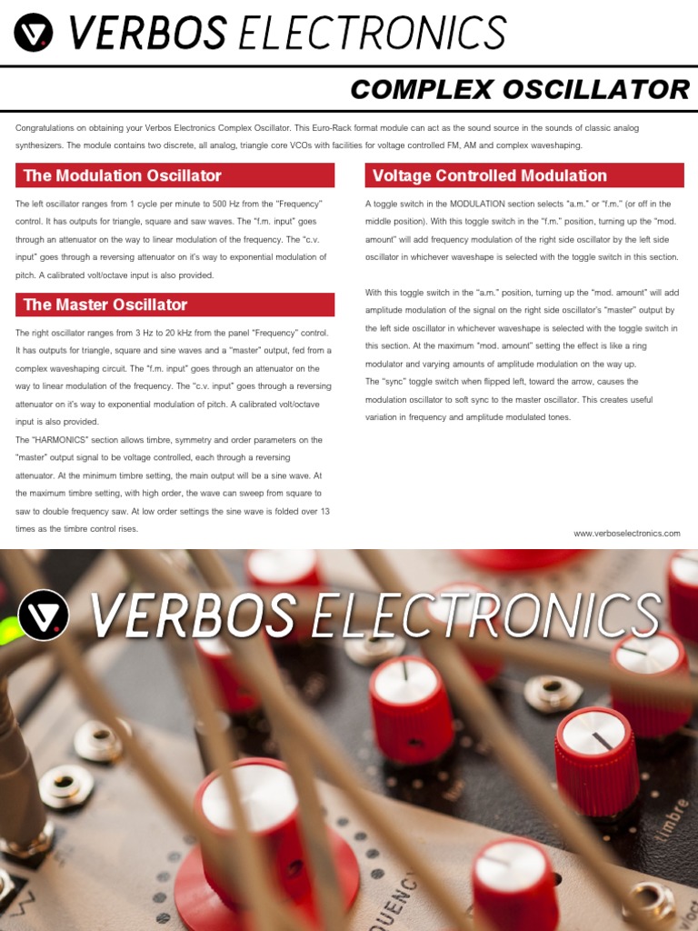 Complex Oscillator: The Modulation Oscillator Voltage Controlled Modulation | PDF | Frequency ...