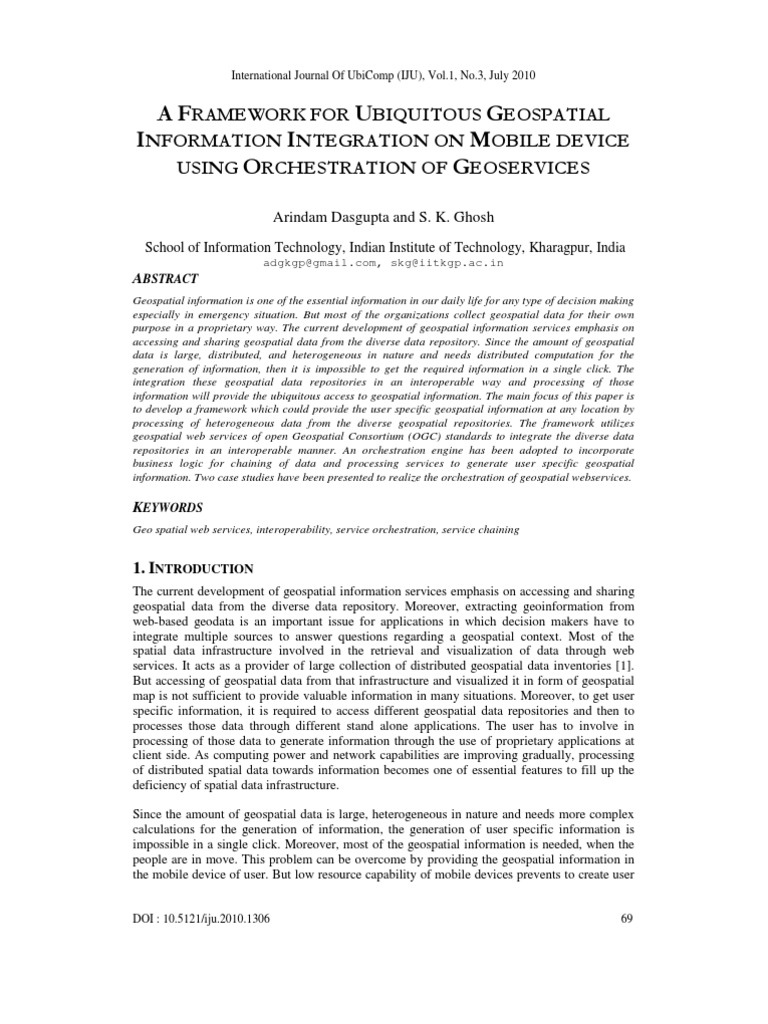 A Framework For Ubiquitous Geospatial Information Integration On Mobile ...