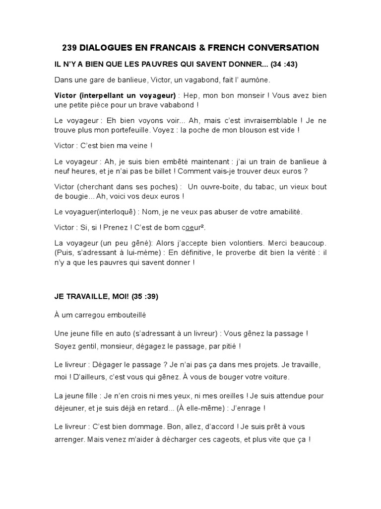 239 Dialogues en Français PDF | PDF