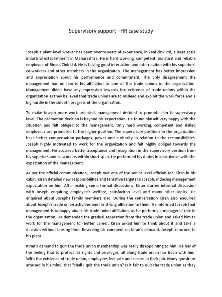 Supervisory Support - HR Case Study | PDF | Sony | Brand