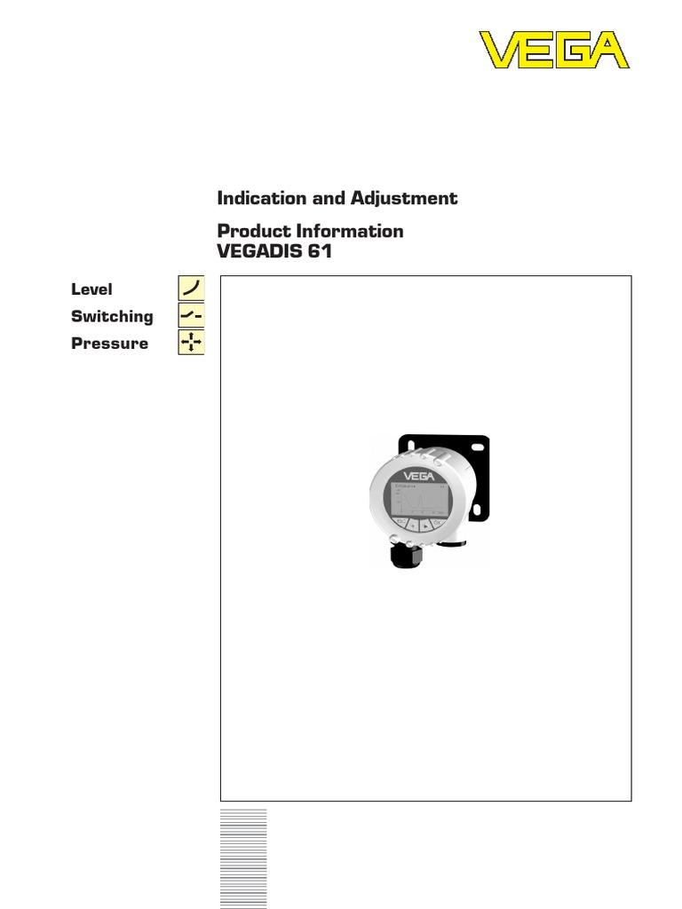 VEGADIS 61 Product Information: Indication and Adjustment of VEGABAR ...