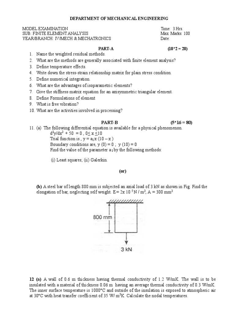 FEA Model PAper | PDF | Finite Element Method | Matrix (Mathematics)