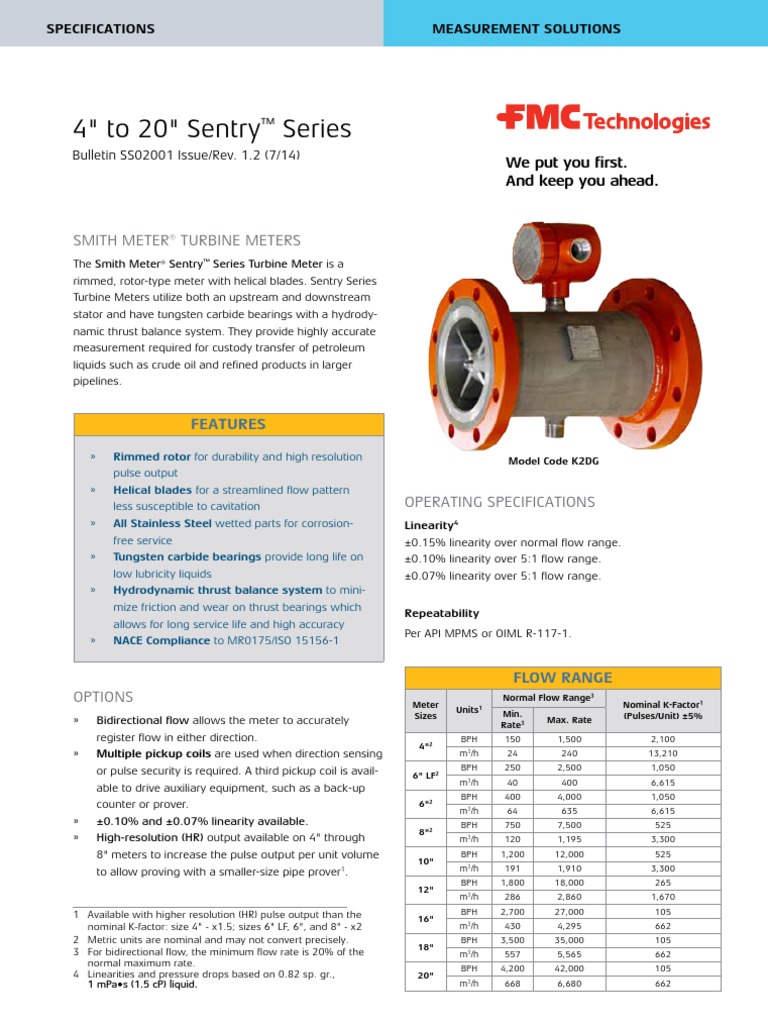 Turbine Meter 4 To 20 Sentry Series | PDF | Electromagnetic ...