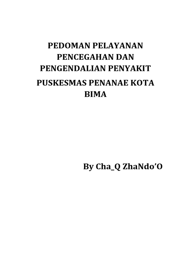 Pedoman Pelayanan Pencegahan Dan Pengendalian Penyakit Puskesmas Penanae | PDF