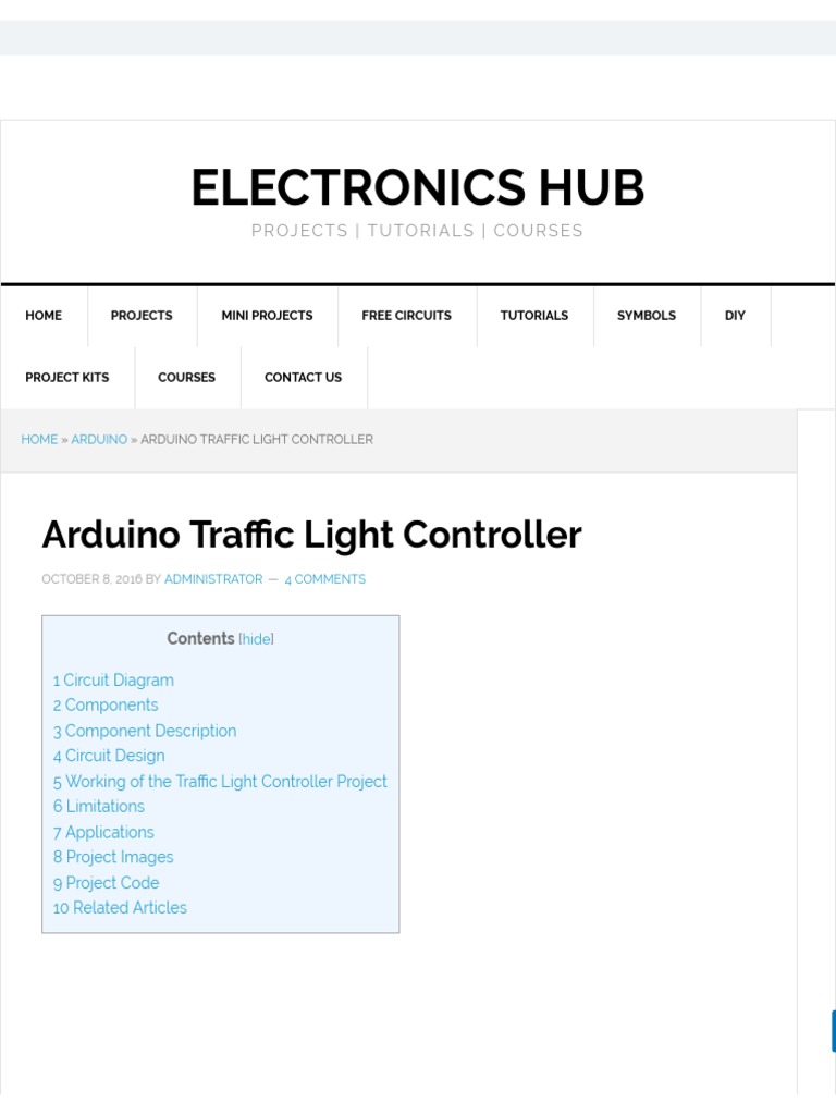 Arduino Traffic Light Controller | PDF | Traffic Light | Light Emitting ...