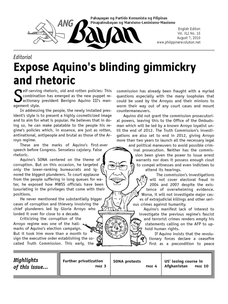 August 7 2010 Issue of Ang Bayan | PDF | Benigno Aquino Iii | Government