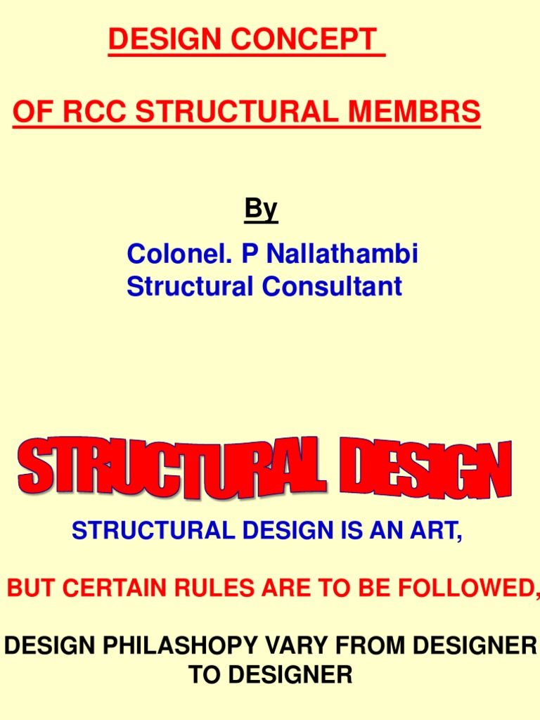 RCC Design Concept of RCC Members 01.03.2015 | PDF | Beam (Structure ...