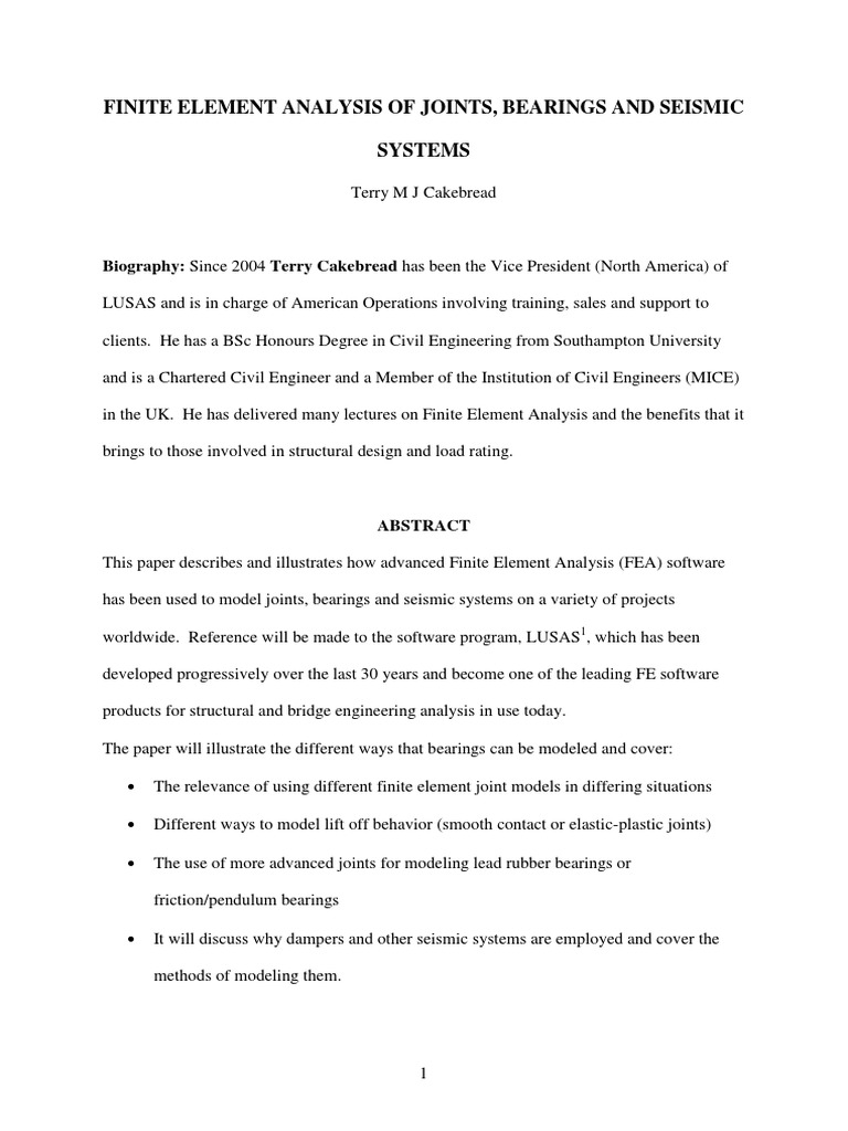 Lusas Implementation PDF | PDF | Finite Element Method | Earthquake ...