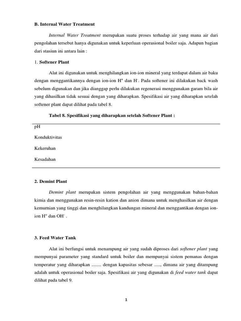 Internal Water Treatment | PDF | Sains & Matematika | Teknologi & Rekayasa
