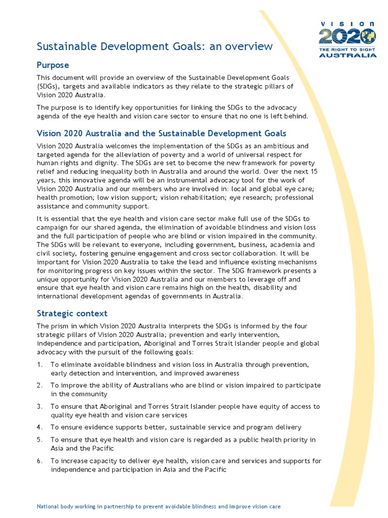 Sustainable Development Goals An Overview | PDF | Millennium ...