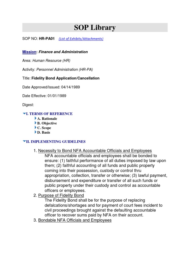 SOP New | PDF | Insurance | Bonds (Finance)