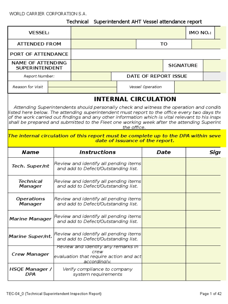 Aht Attendance Report | PDF | Deck (Ship) | Pump