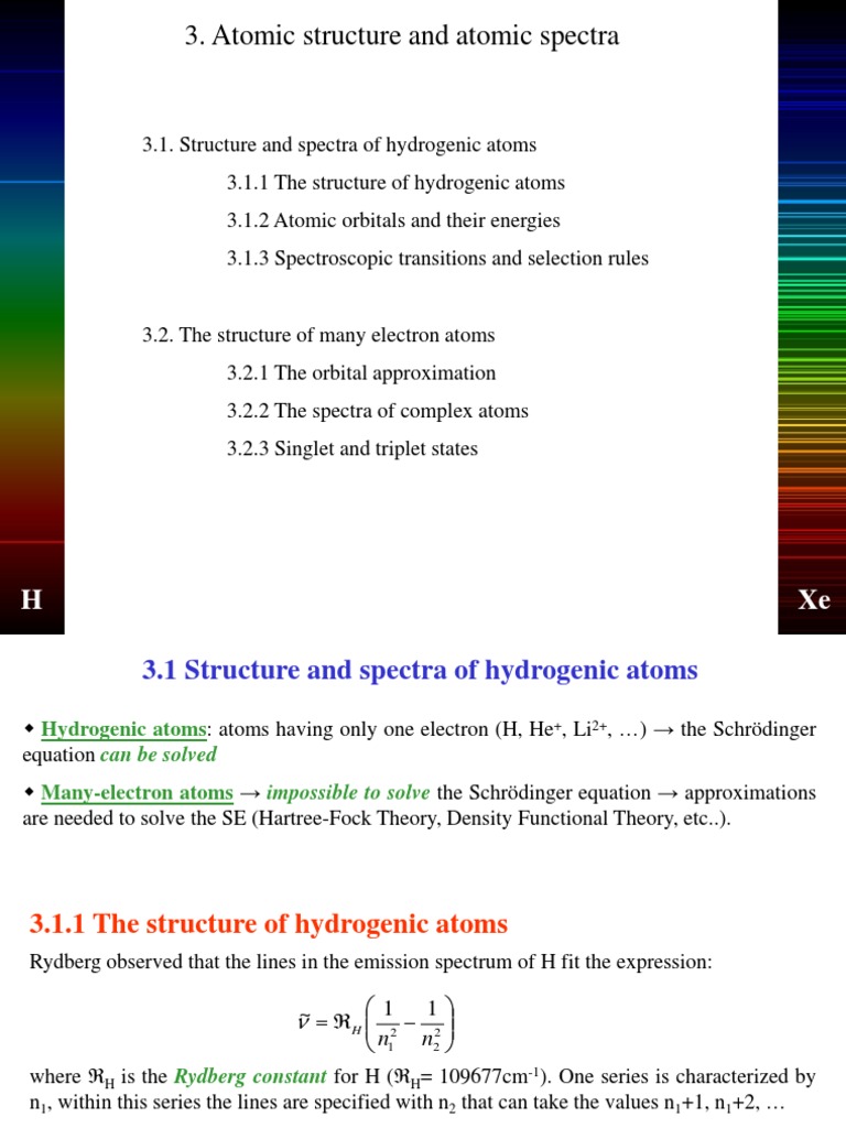 3 - Atomic Structure and Atomic Spectra | PDF | Atomic Orbital ...