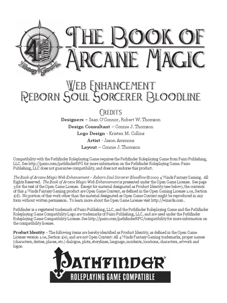 Book of Arcane Magic - WE - Reborn Soul Sorcerer Bloodline PDF | PDF ...