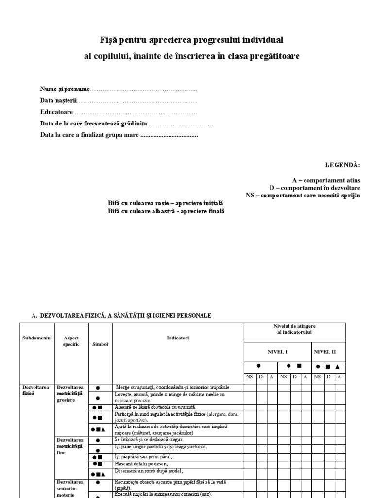 Fisa Progres Modificata | PDF