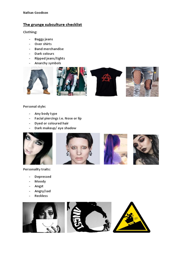 The Grunge Subculture Checklist | PDF