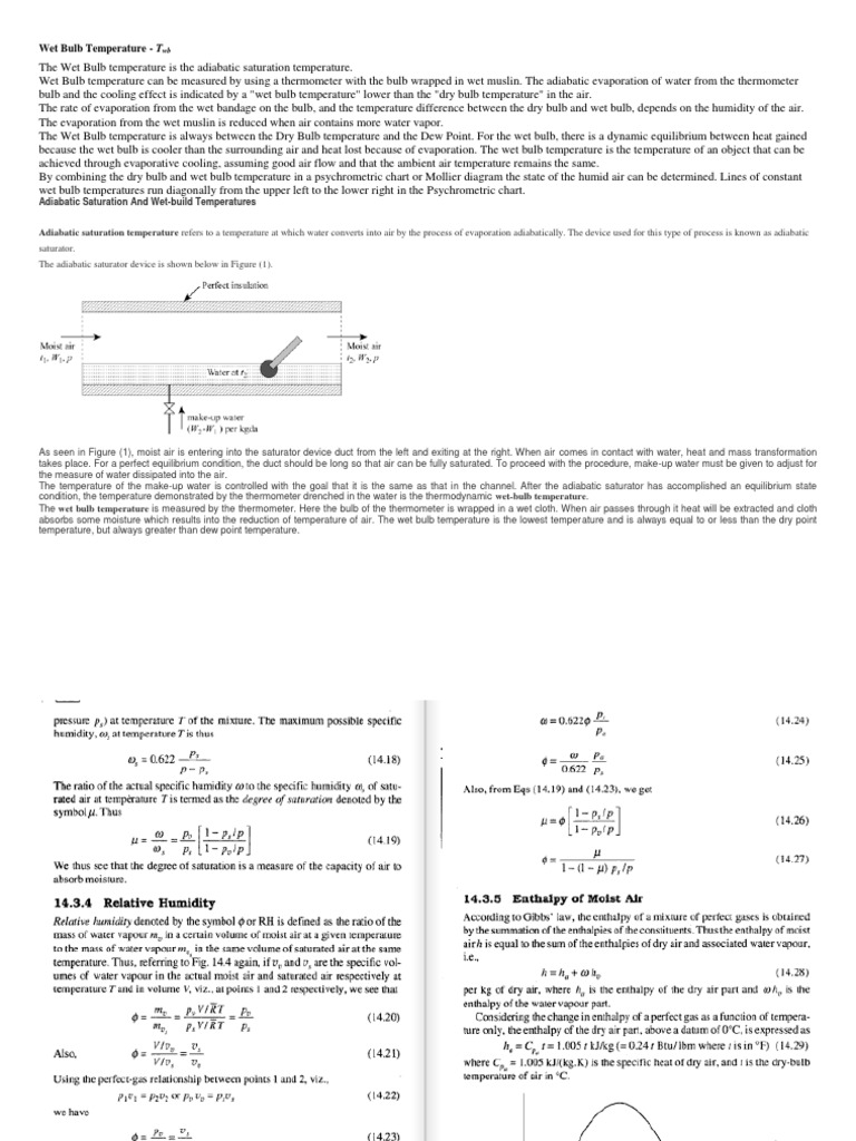 Wet Bulb Temperature | PDF | Engineering Thermodynamics | Chemistry