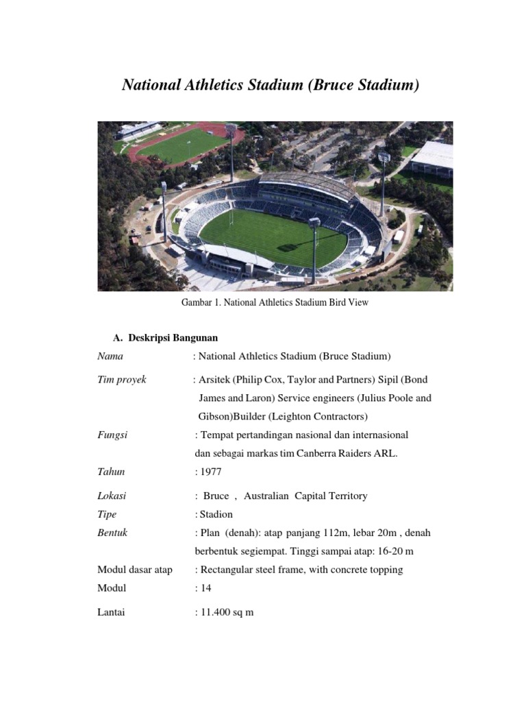 Struktur dan Fungsi Bruce Stadium | PDF