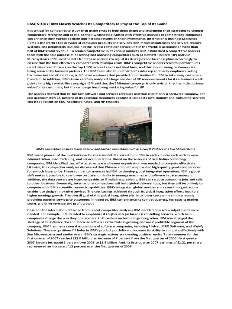 Case Study Ibm | PDF | Hewlett Packard | Ibm