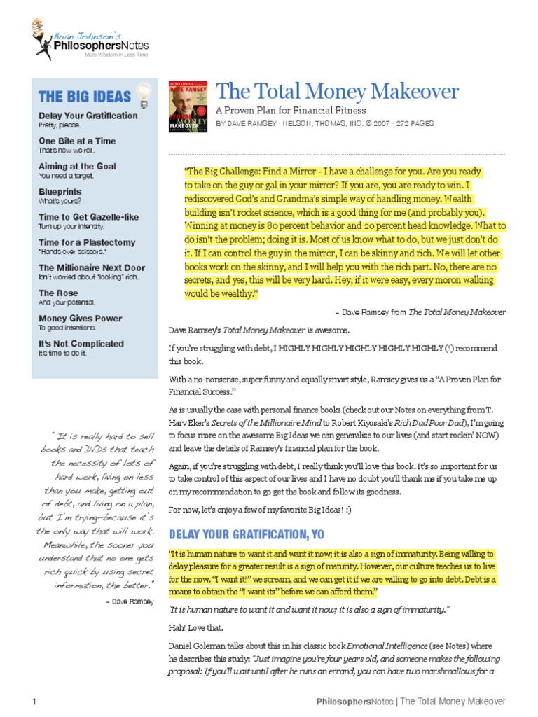 The Total Money Makeover PDF | PDF