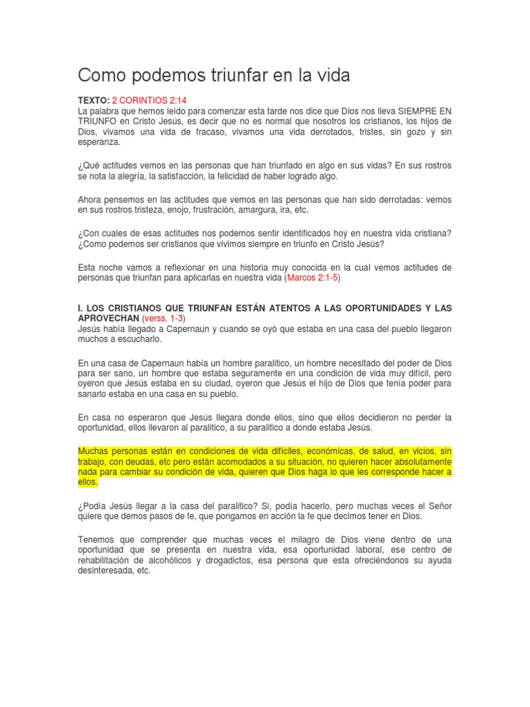 Como Podemos Triunfar en La Vida | PDF | Fe | Jesús