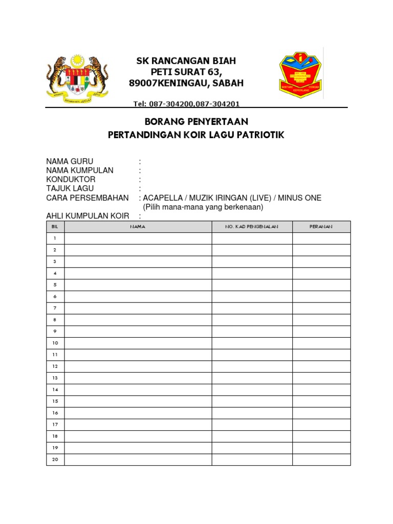 Borang Penyertaan | PDF