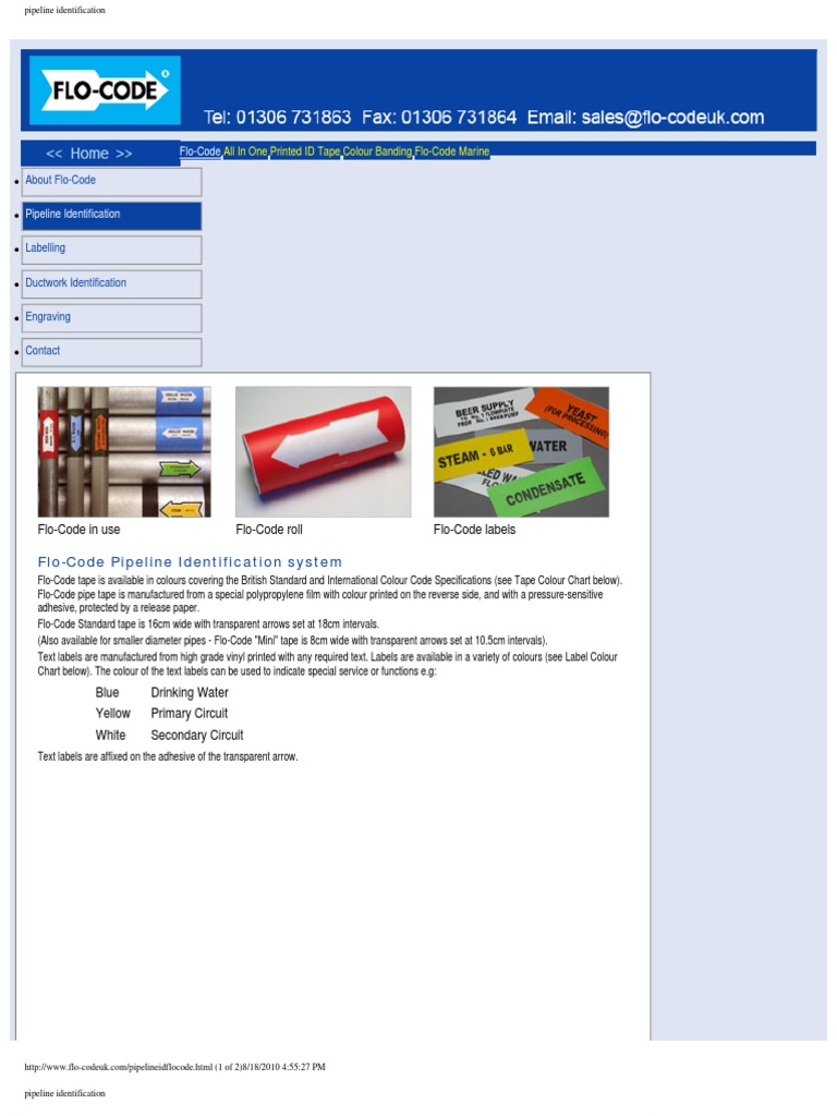 Pipeline Identification | PDF | Brown | Pipeline Transport