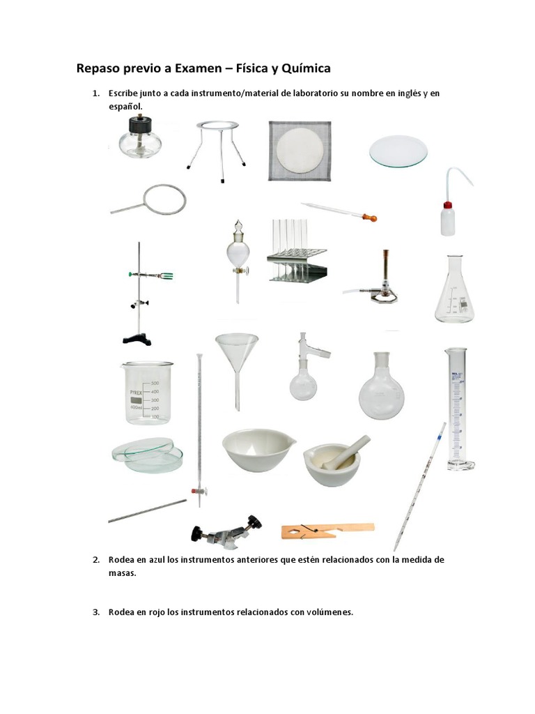 Ejercicios de Instrumentos de Laboratorio | PDF | Naturaleza | Science
