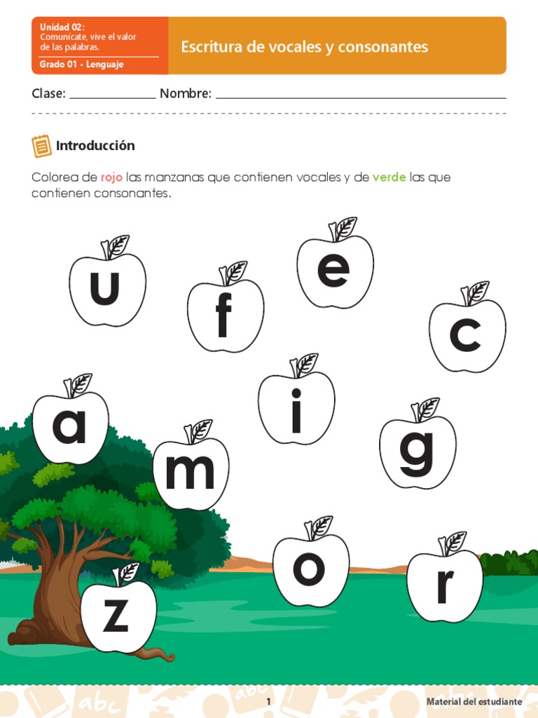 escritura consonante y vocales.pdf | Naturaleza