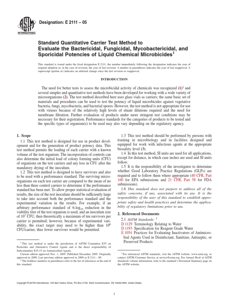 ASTM Chapter E2111 | PDF | Sterilization (Microbiology) | Filtration